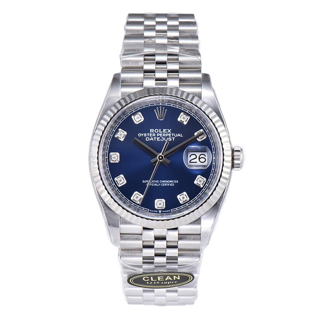 Datejust 36 126234 Bright Blue Dial with Diamond Marker in Steel in ...